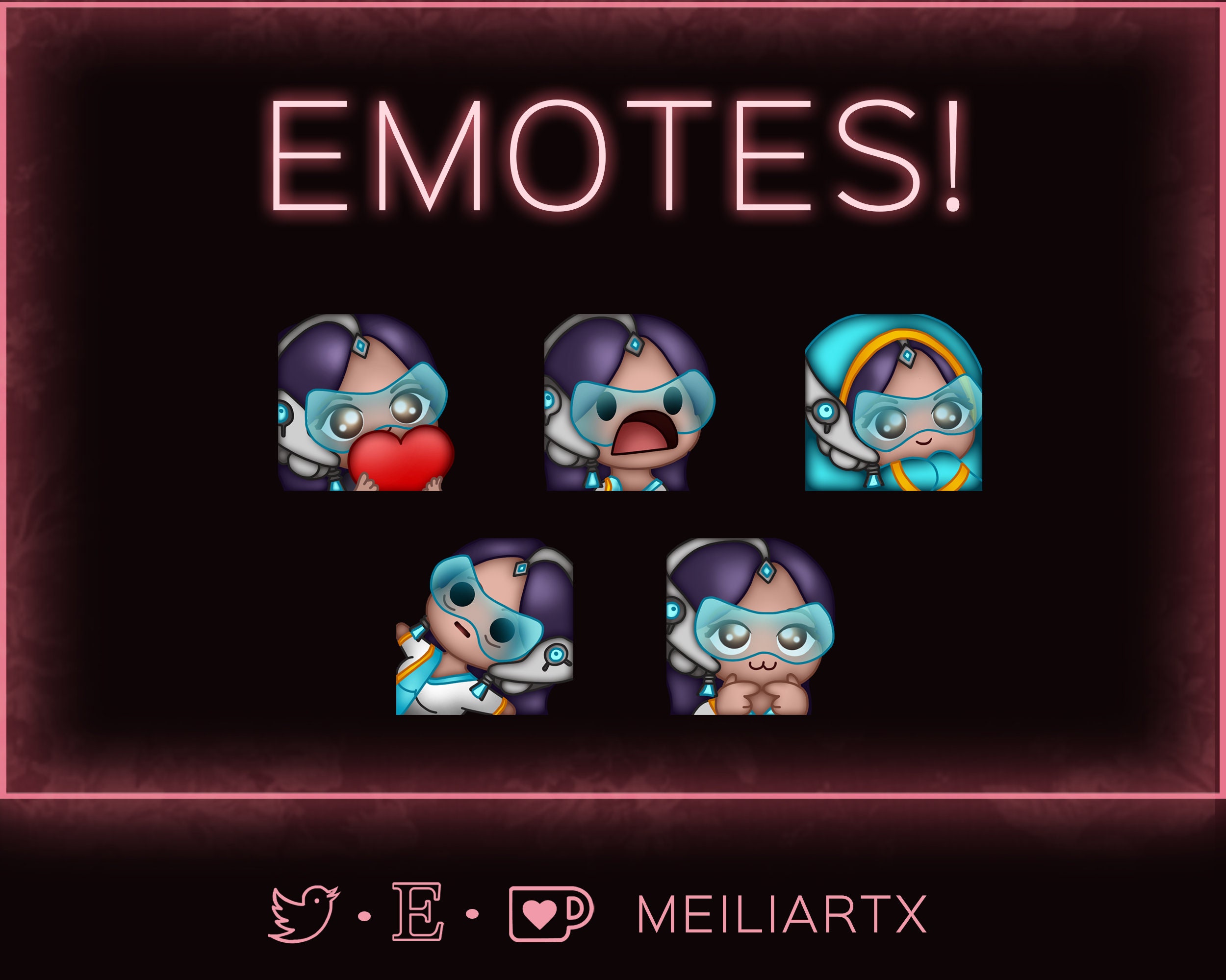 EMOTE SET Cute Symmetra Overwatch OW2 // Twitch - Discord - Stream! - Etsy