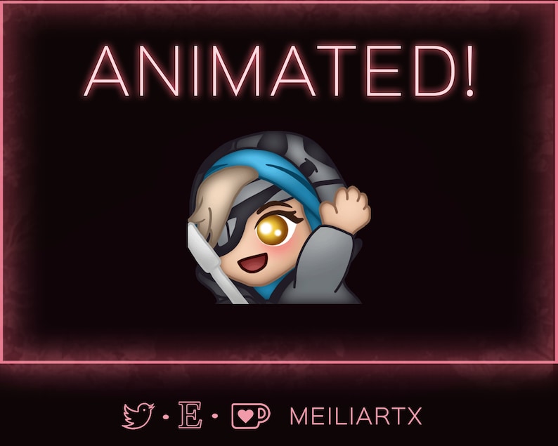 ANIMATED EMOTE Ana Hi Wave Overwatch 2 Chibi Cute // Twitch - Discord ...
