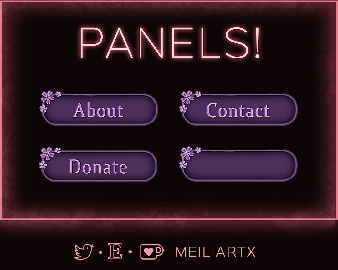STREAM PANELS Purple Sakura, Streamer Graphics // Twitch - Stream! - Etsy