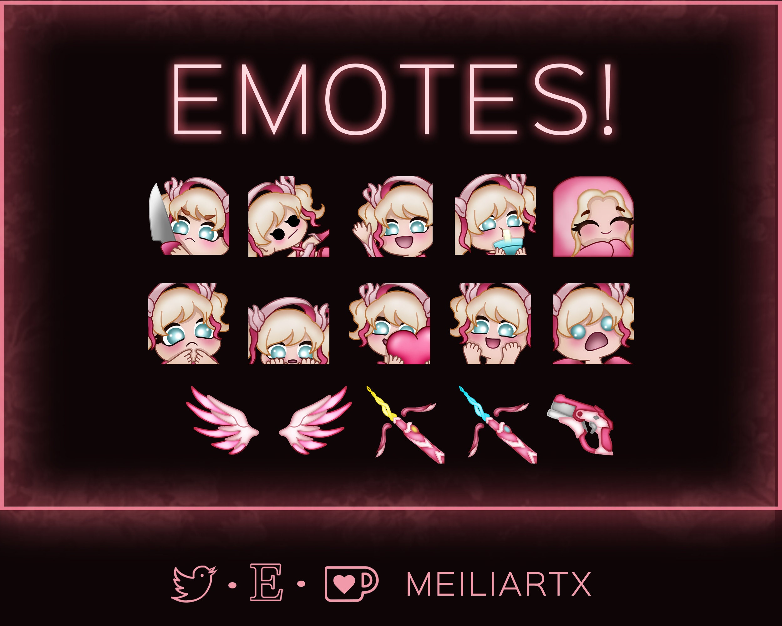 EMOTE SET Pink Mercy Overwatch Chibi Angel // Twitch - Discord - Stream ...