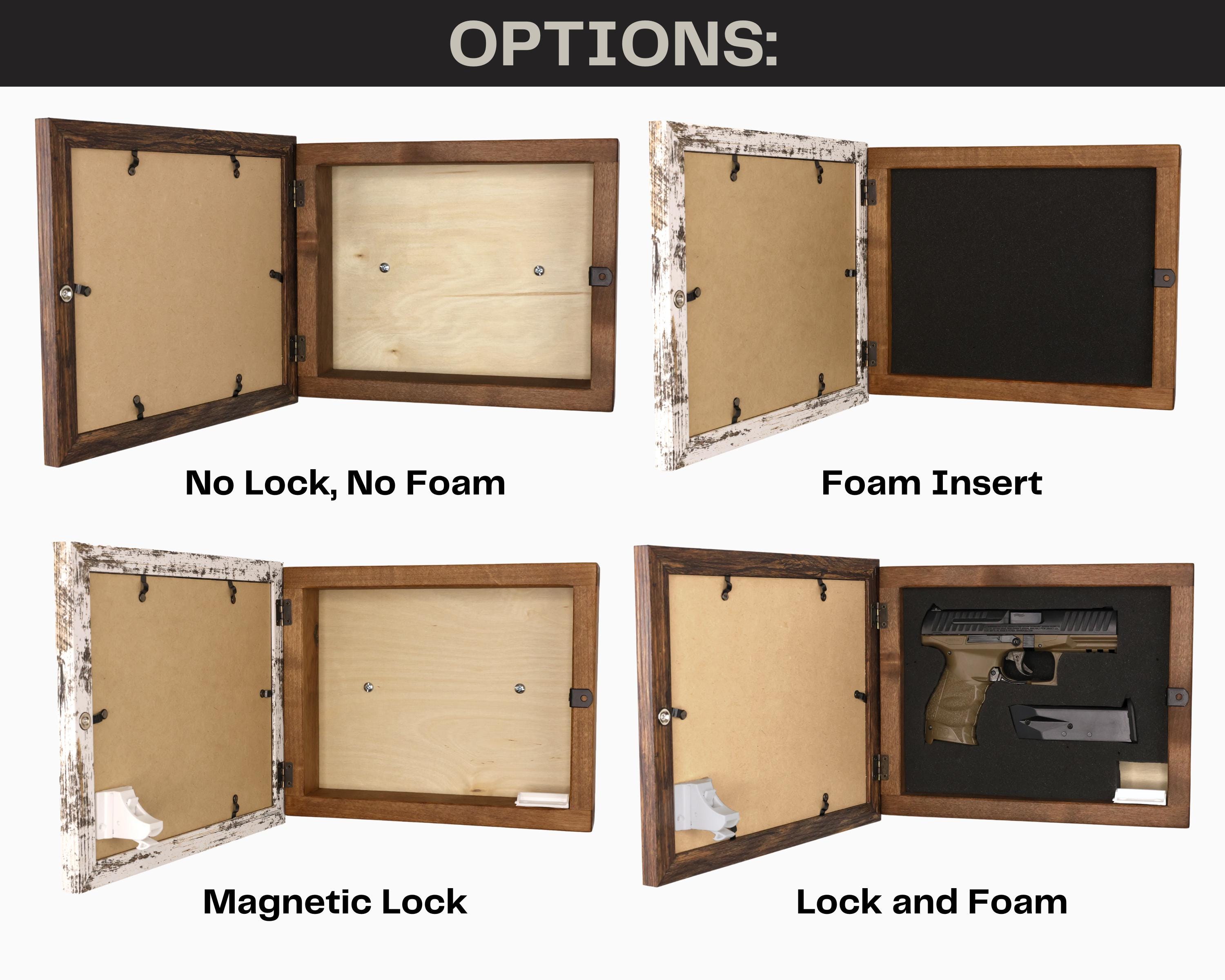 Hidden Gun Storage 5x7 or 8x10 Picture Frame, Wooden Wall Hanging Gun ...