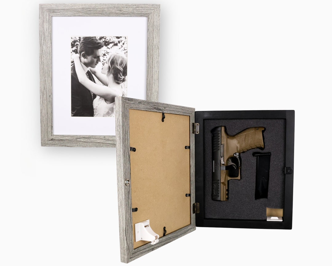 Concealment Picture Frame, 8x10 or 5x7 Hidden Gun Storage, Wooden Wall ...