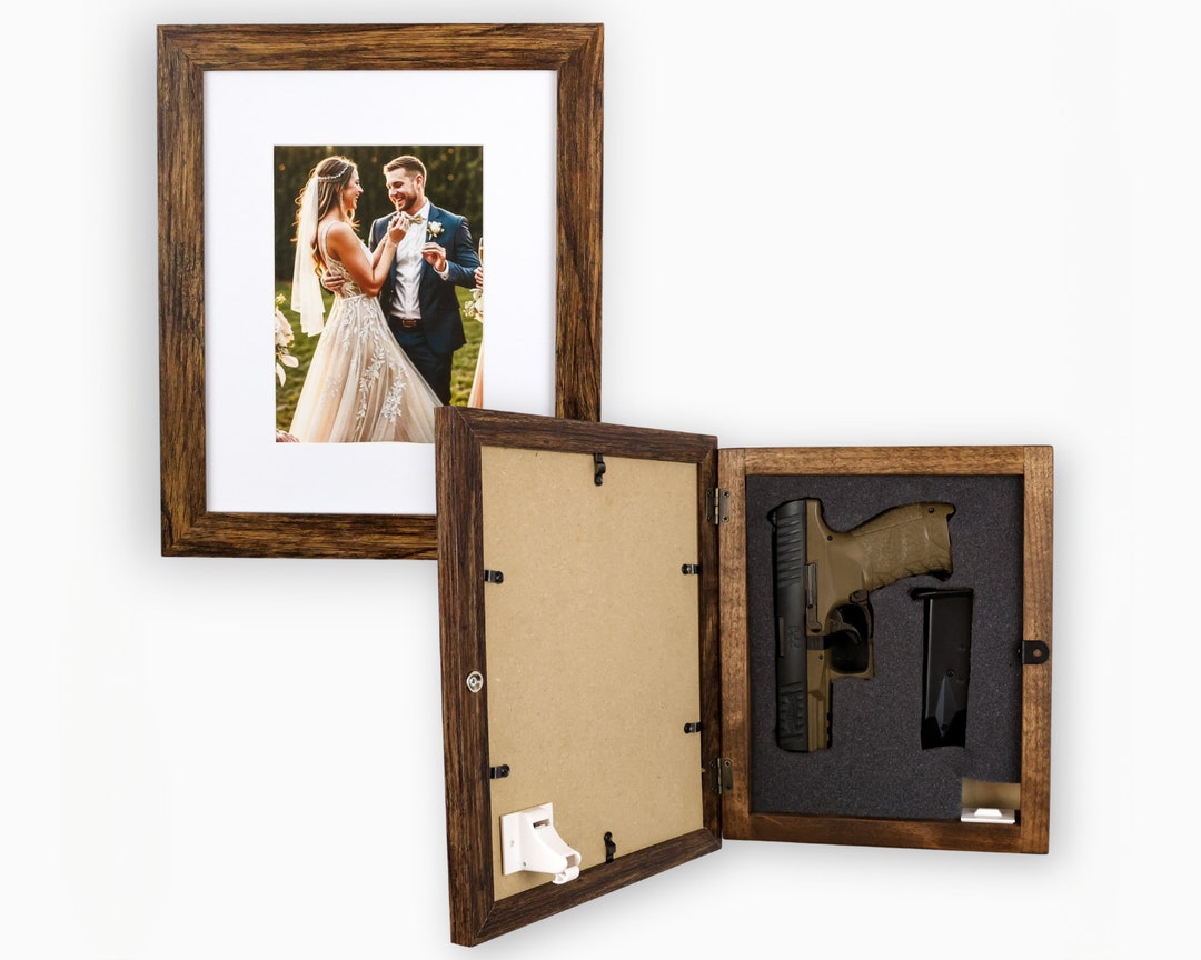 Concealment Picture Frame, 8x10 or 5x7 Hidden Gun Storage, Wooden Wall ...