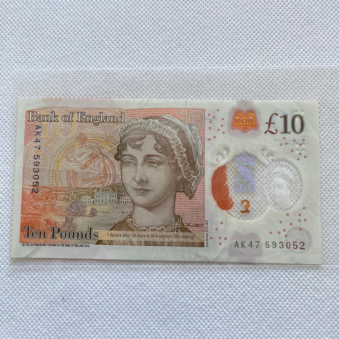 Bank of England Polymer 10 Pound Note Jane Austen AK47 593052. | Etsy