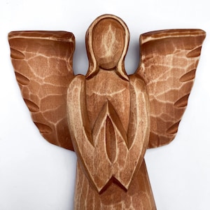 Wooden Wall Angel, Carved Angel, Farmhouse Angel, Wood Angel Wall Decor ...