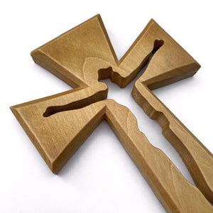 Christian Wood Cross Wooden Gift Cross Carved Crucifix - Etsy