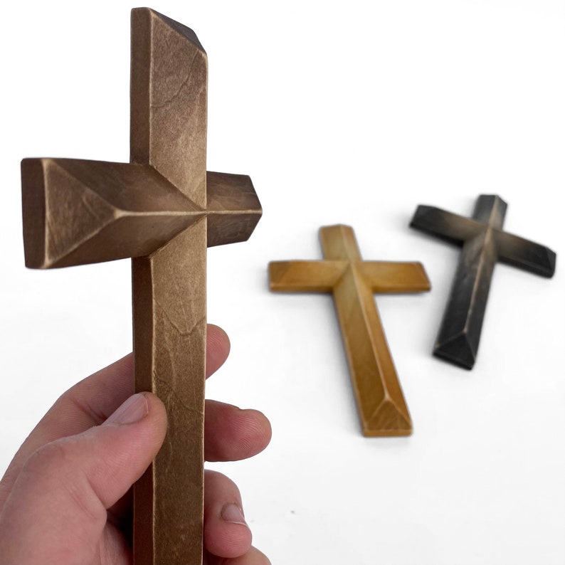 Wooden Carved Cross Primitive Wall Cross Small Wood Cross - Etsy