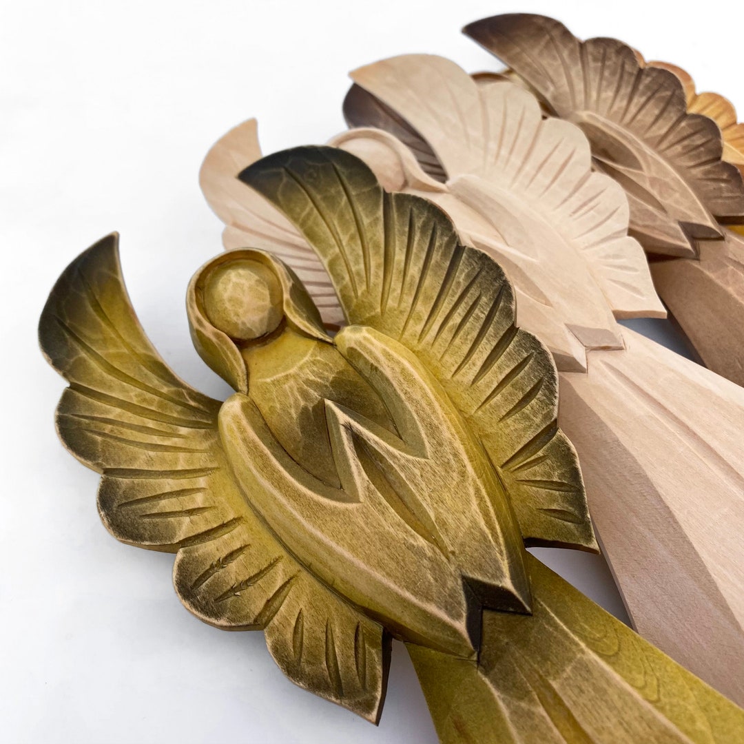 Wooden Wall Angel Angel Hanging Carved Angel Rustic Angel - Etsy