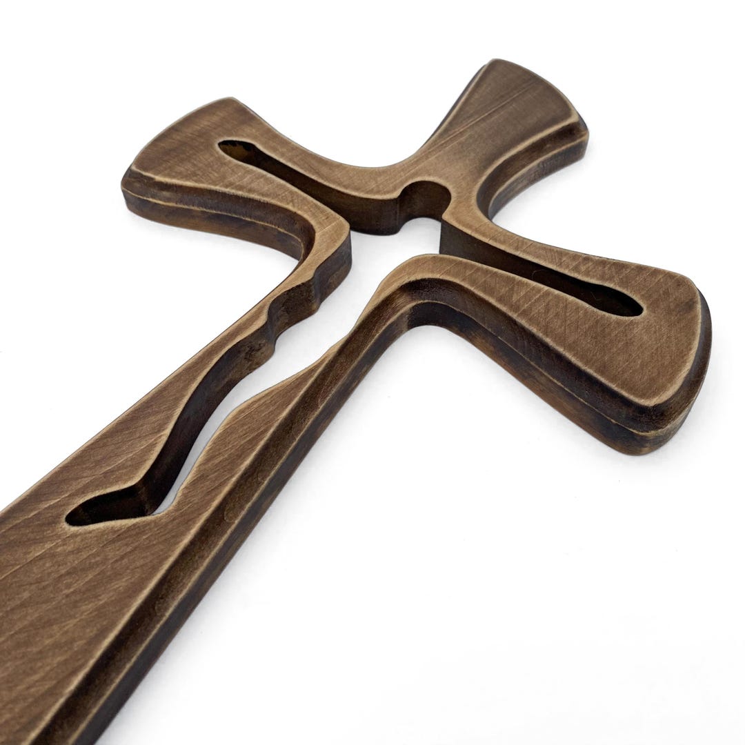 Carved Wood Small Cross, Crucifix Wall, Catholic Crucifix, Hanging ...