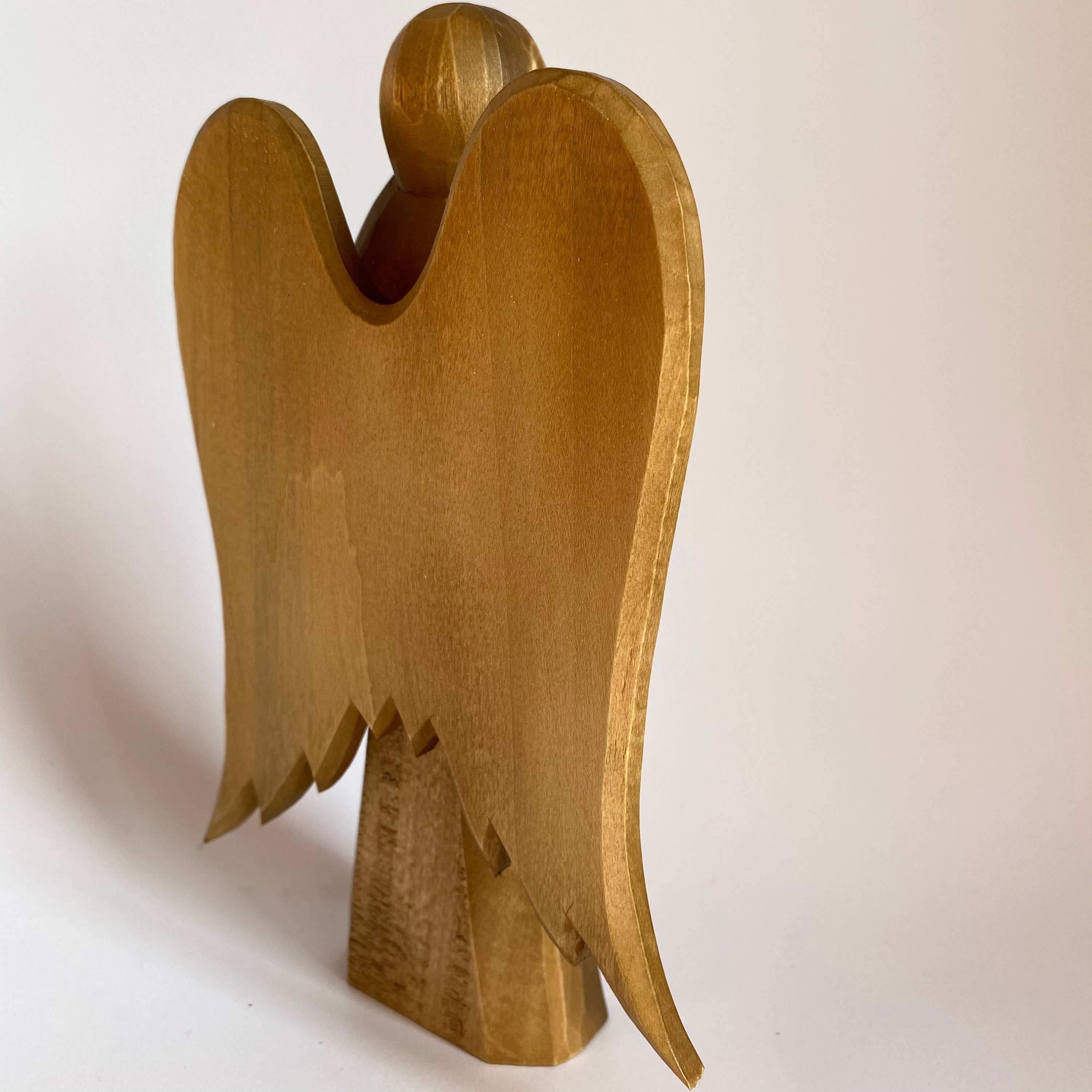 Geschnitzter Engel aus Holz Engel Figur aus Holz religiöse | Etsy