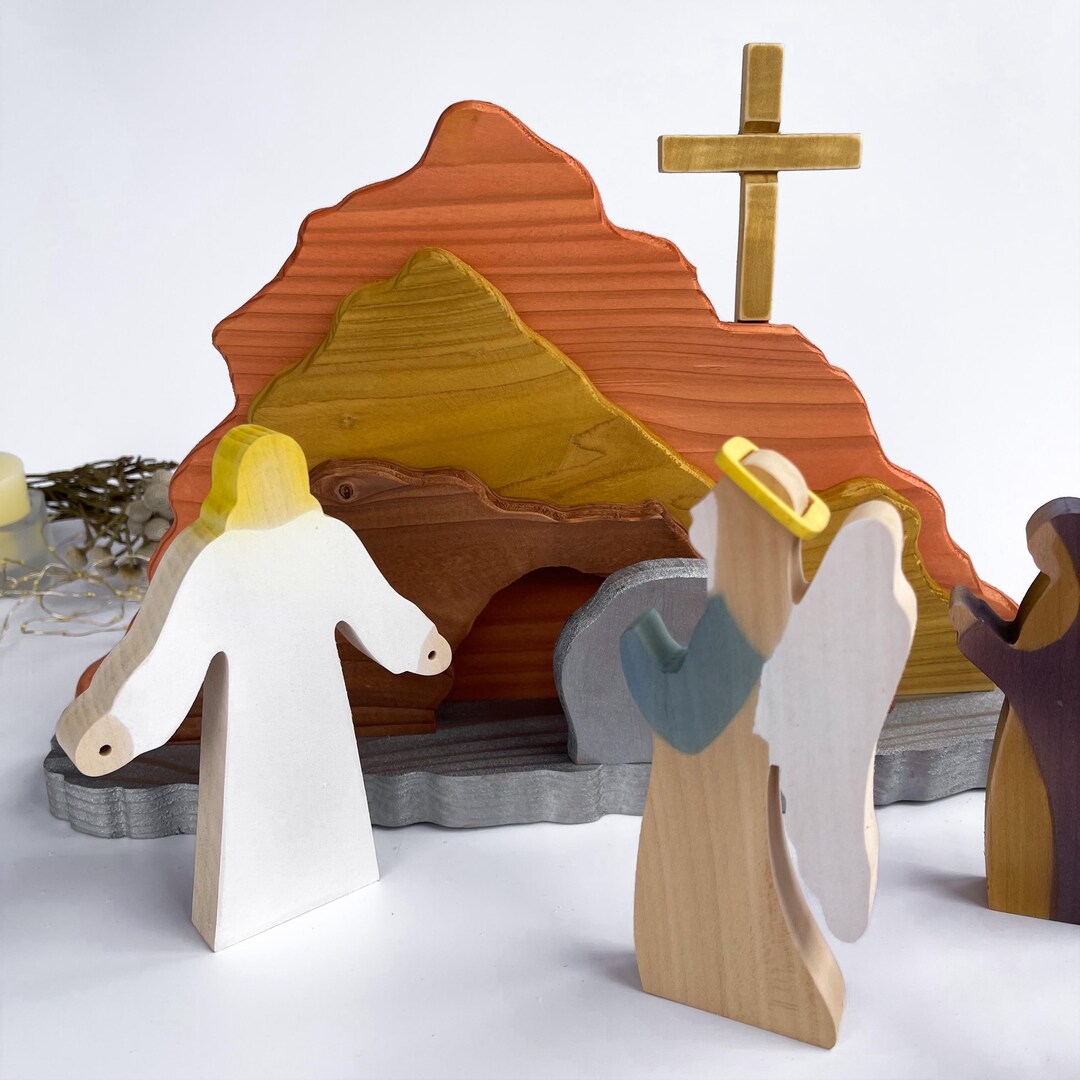 Easter Nativity Set, Rustic Easter Decor, Religious Christian Gifts ...