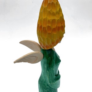Wooden Angel, Hand Carved Wood Angel, Wood Angel Sculpture, Standing ...