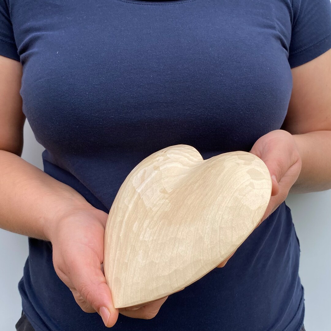 Wooden Heart Carved Heart Large Red Heart Wood Heart Shape - Etsy