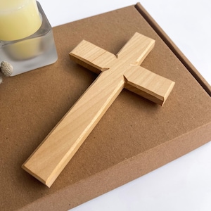 Wooden Simple Cross Wall Decor, Small Crucifix Hanging, Rustic Catholic ...