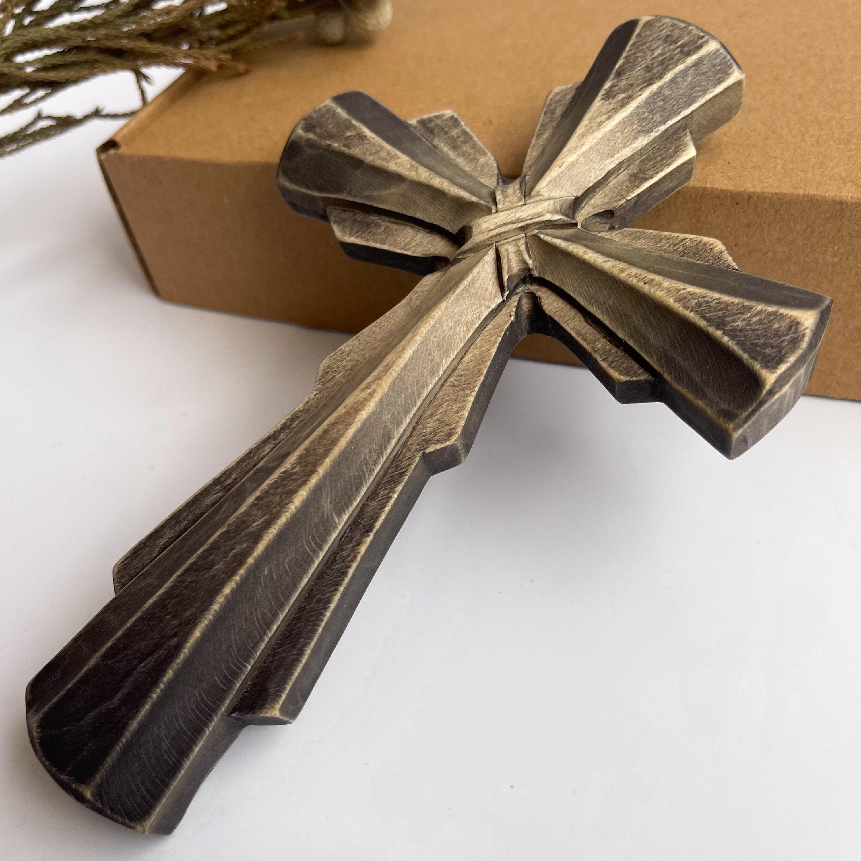 Hand Carved Wooden Cross, Crucifix Wall Hanging, Personalized Crosses ...