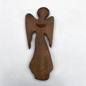 Wooden Wall Angel, Wood Angel Art, Hand Carved Angel, Large Angel ...
