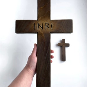 Small and Large Crosses Wall Decor, Wood Simple Cross, Orthodox INRI ...