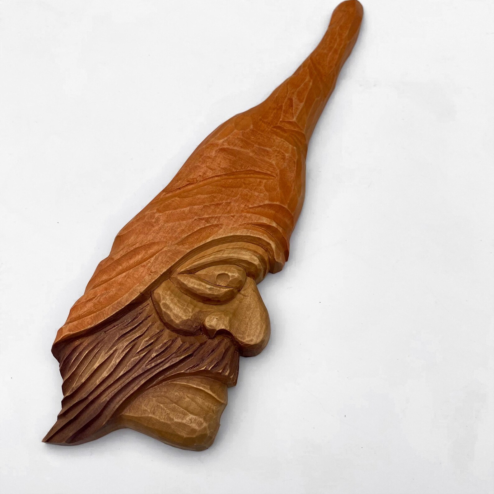 Wood Tree Spirit Face, Carving Sculpture, Fantasy Figurine, Carved Head ...