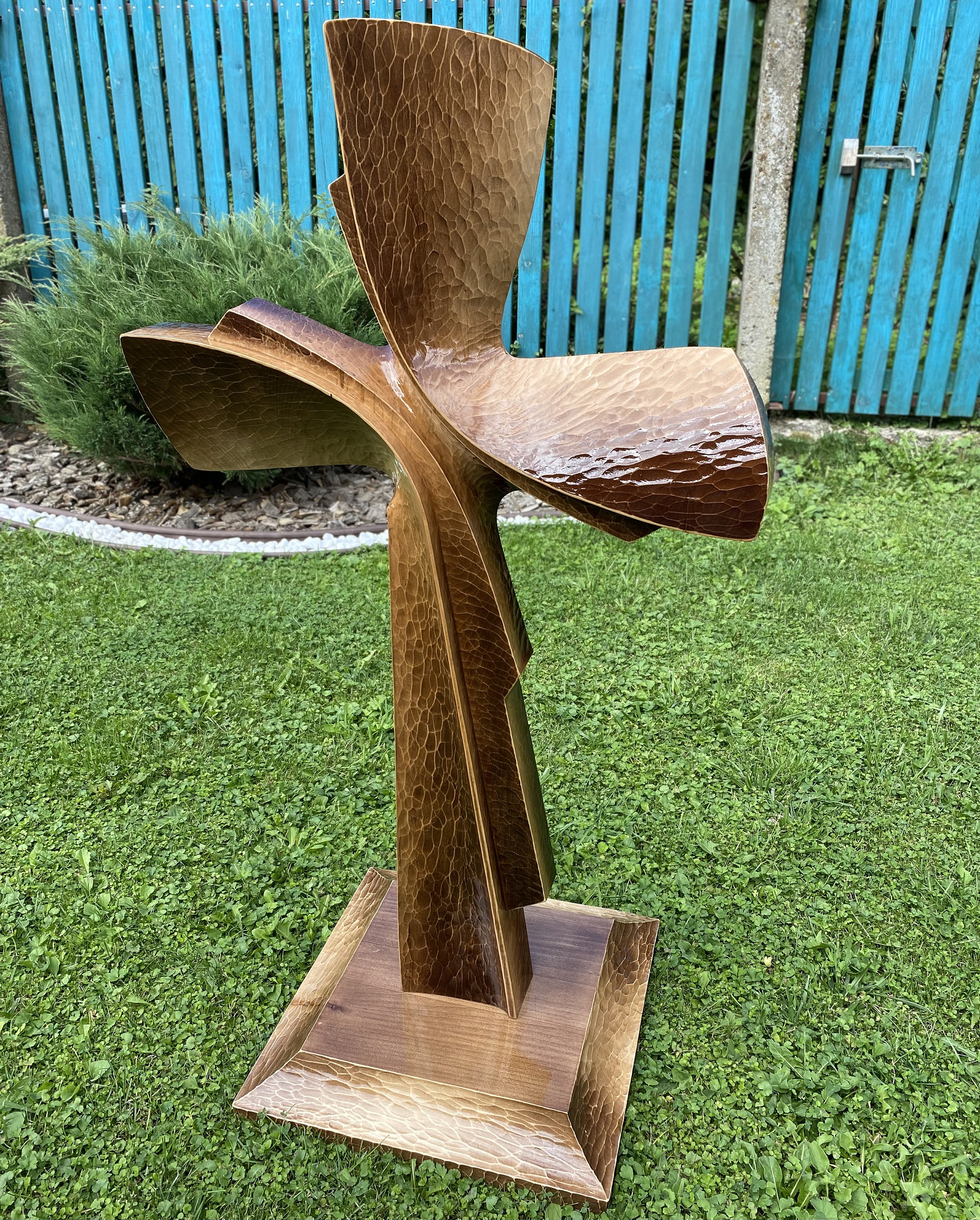 Extra Large Wooden Standing Cross for Garden, Carved Cross With Stand ...