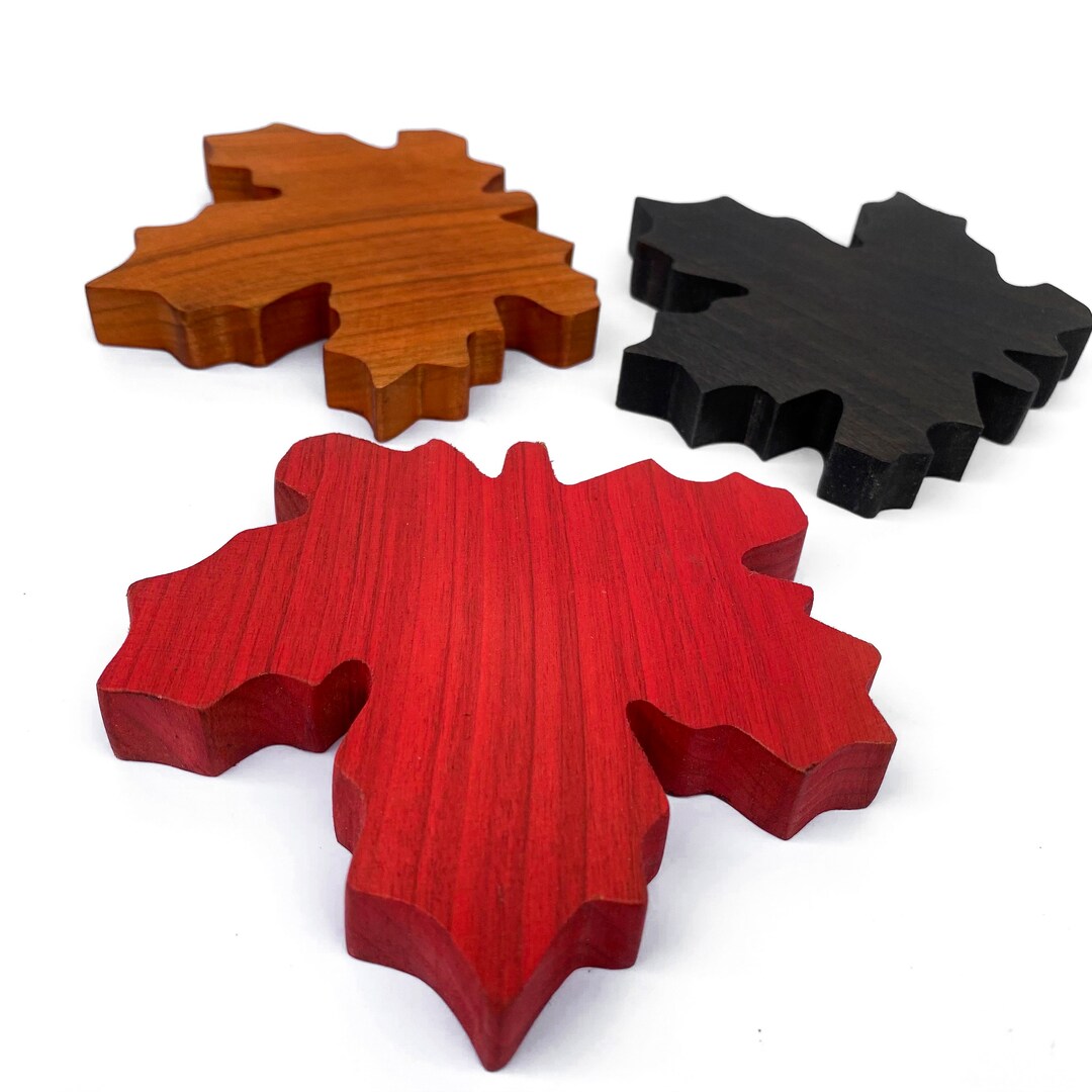 Wooden Fall Leaves, Wood Maple Leaf Cutout, Standing Table Decor ...