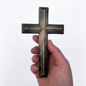 Wooden Simple Carved Cross for Home, Crucifix Wall Art, Handmade ...