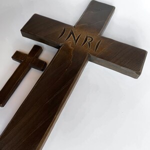 Small and Large Crosses Wall Decor, Wood Simple Cross, Orthodox INRI ...