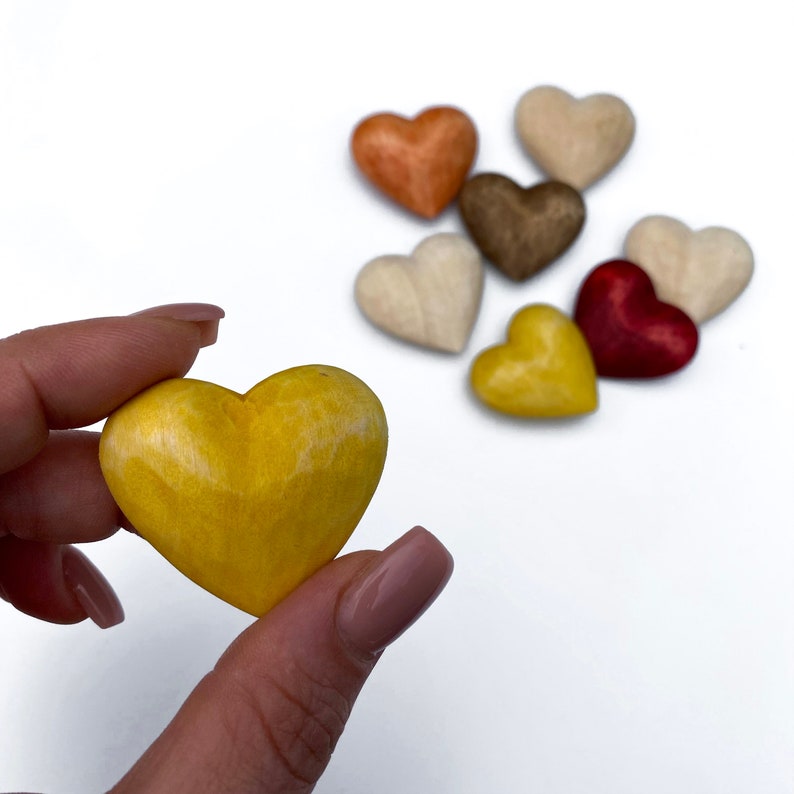Small Wooden Hearts Wood Heart Ornament Wooden Heart Set 3D - Etsy