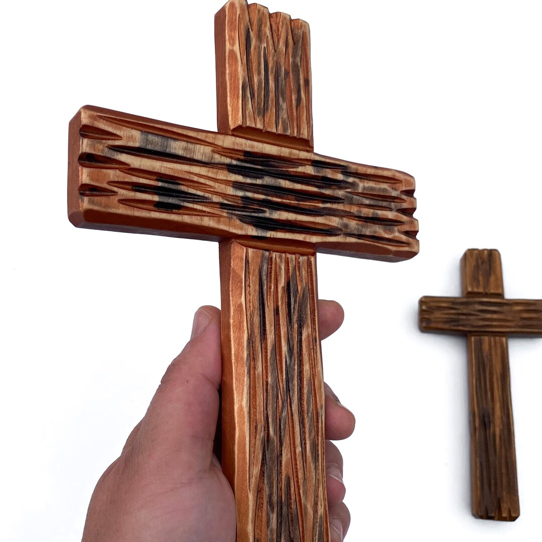 Small Wood Cross, Primitive Crucifix Wall Art, Original Wooden Cross ...