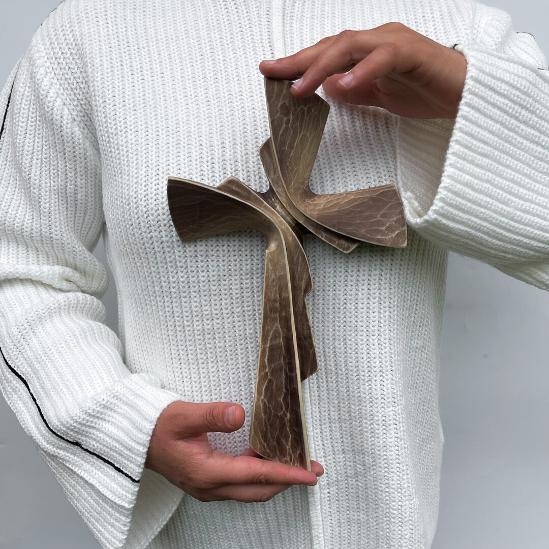 Wood Cross Wall Art, Simple Brown Cross, Unique Crosses, Cross for ...