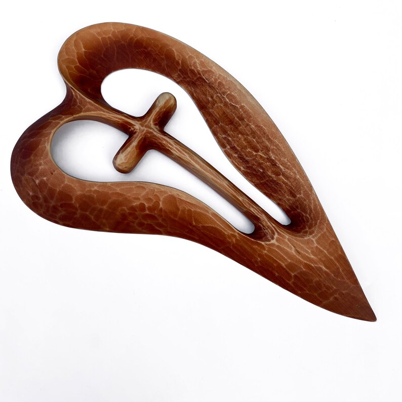 Carved Cross Modern Crucifix Wooden Cross Heart Decorative - Etsy