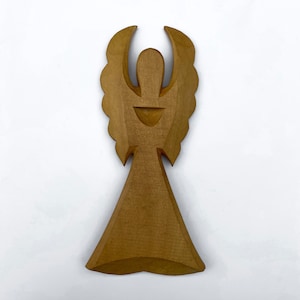 Wooden Angel, Angel Wood Carving, Farmhouse Angel, Wood Angel Wall ...
