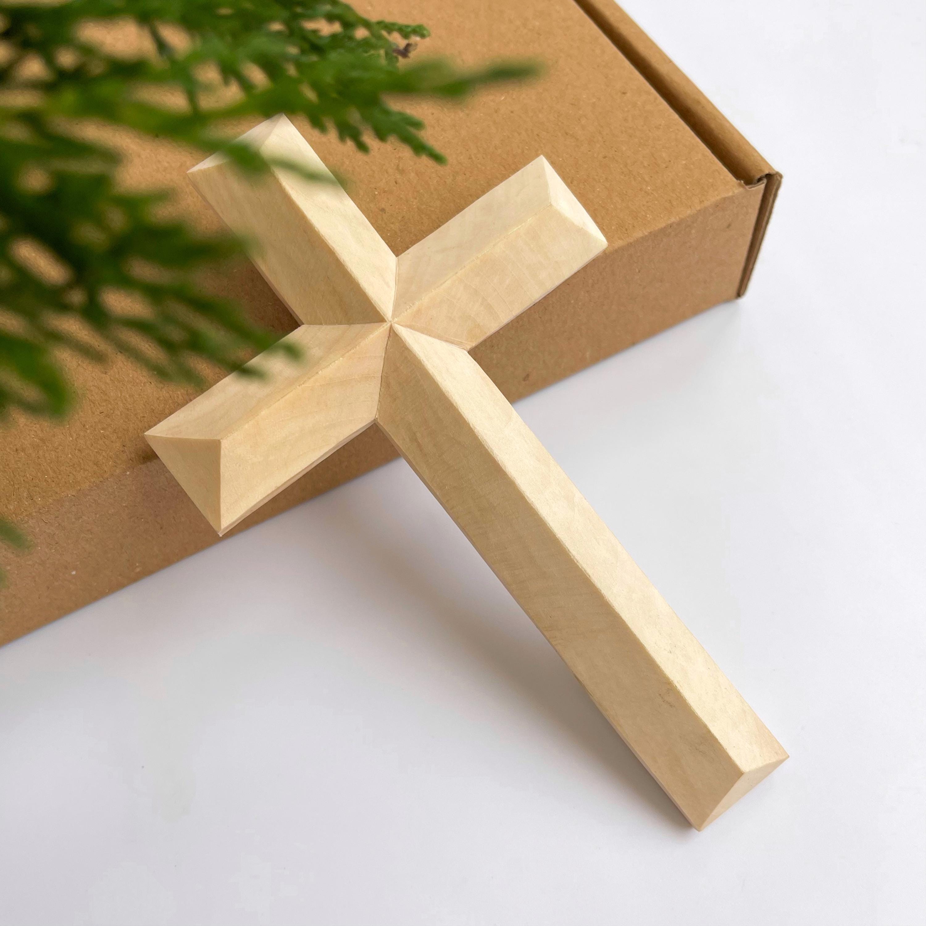 Christian Cross Wooden Wall Modern, Simple Cross Hanging, Small ...