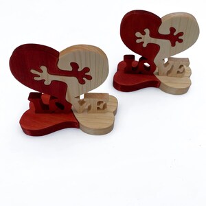 Wooden Love Sign, Love Stand, Wooden Heart Stand, Valentine Wood Heart ...