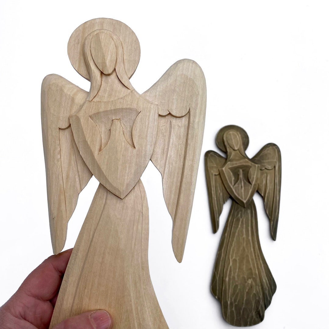 Wooden Wall Angel, Carved Angel, Farmhouse Angel, Hanging Angel, Wood ...
