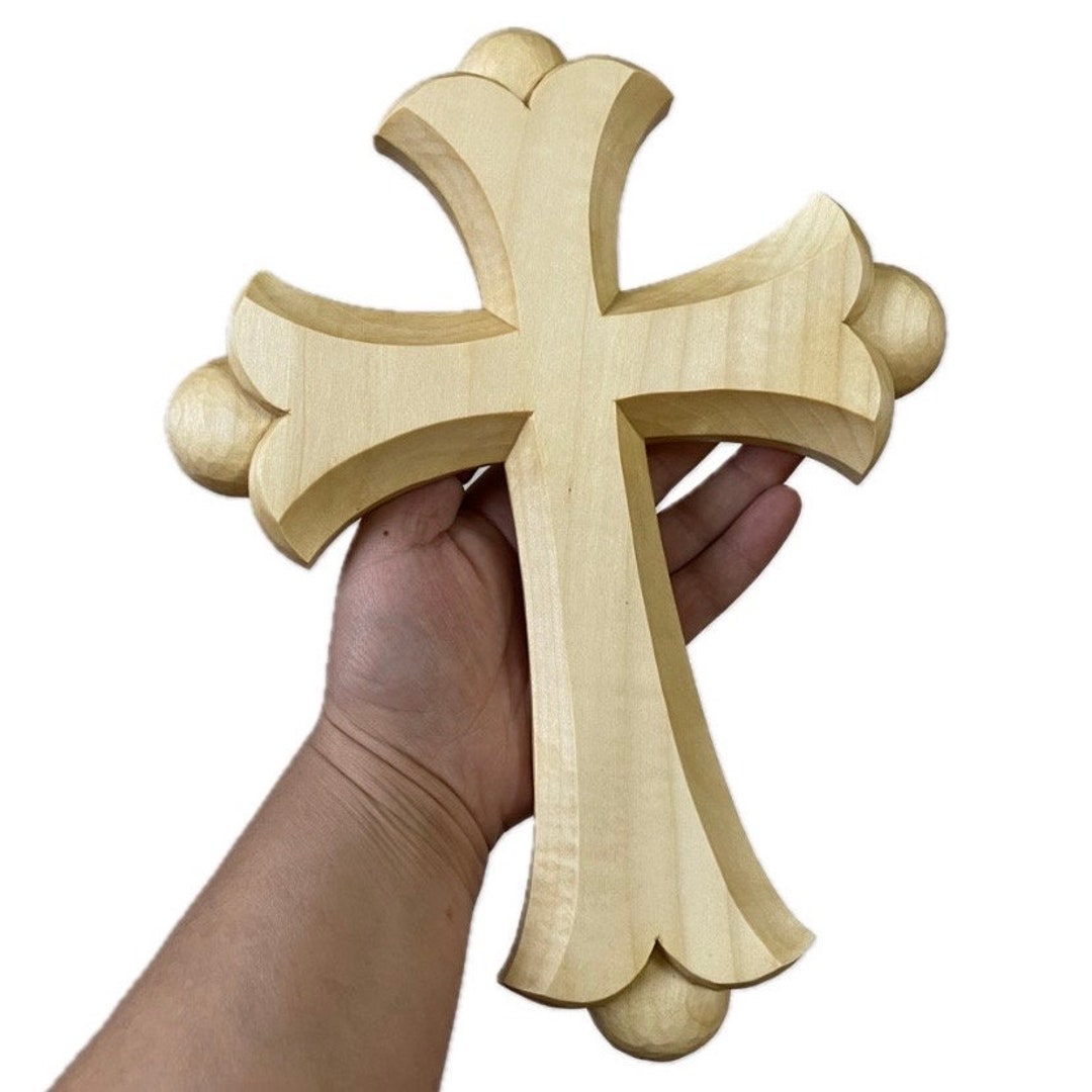 Wooden Cross Wall, Unfinished Cross, Carved Wood Cross, Rustic Cross ...