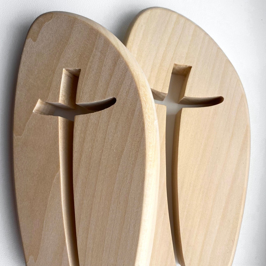 Wooden Cross Stand, Cross Decor for Table, Rustic Wooden Cross ...