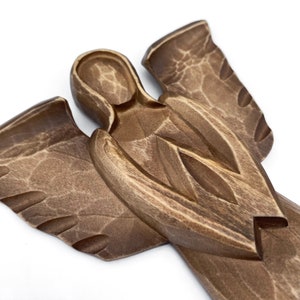 Wooden Wall Angel Carved Farmhouse Decor, Angel Wooden Religious Gift ...