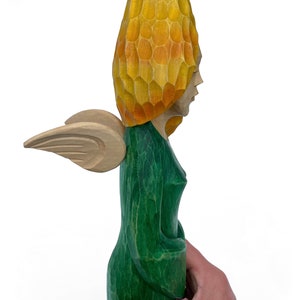Wooden Angel, Hand Carved Wood Angel, Wood Angel Sculpture, Standing ...