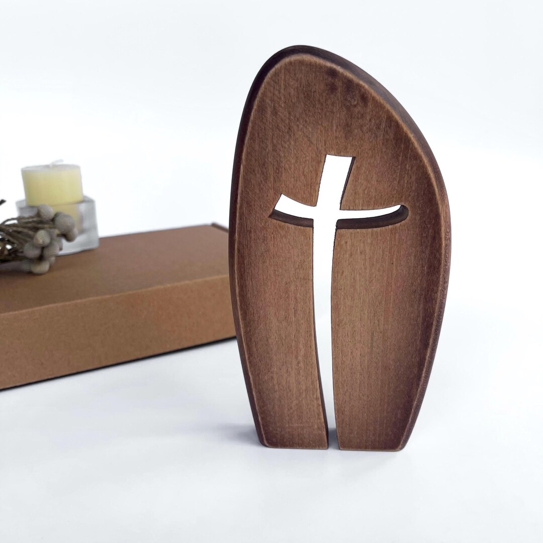 Freestanding Tabletop Wooden Crosses, Desktop Cross, Christian Small ...