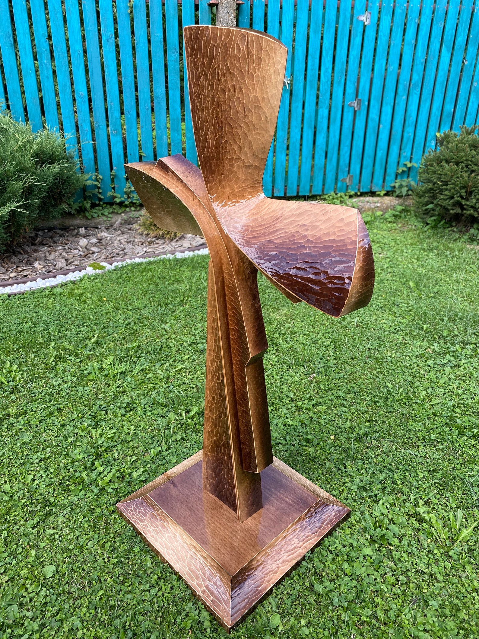 Extra Large Wooden Standing Cross for Garden, Carved Cross With Stand ...