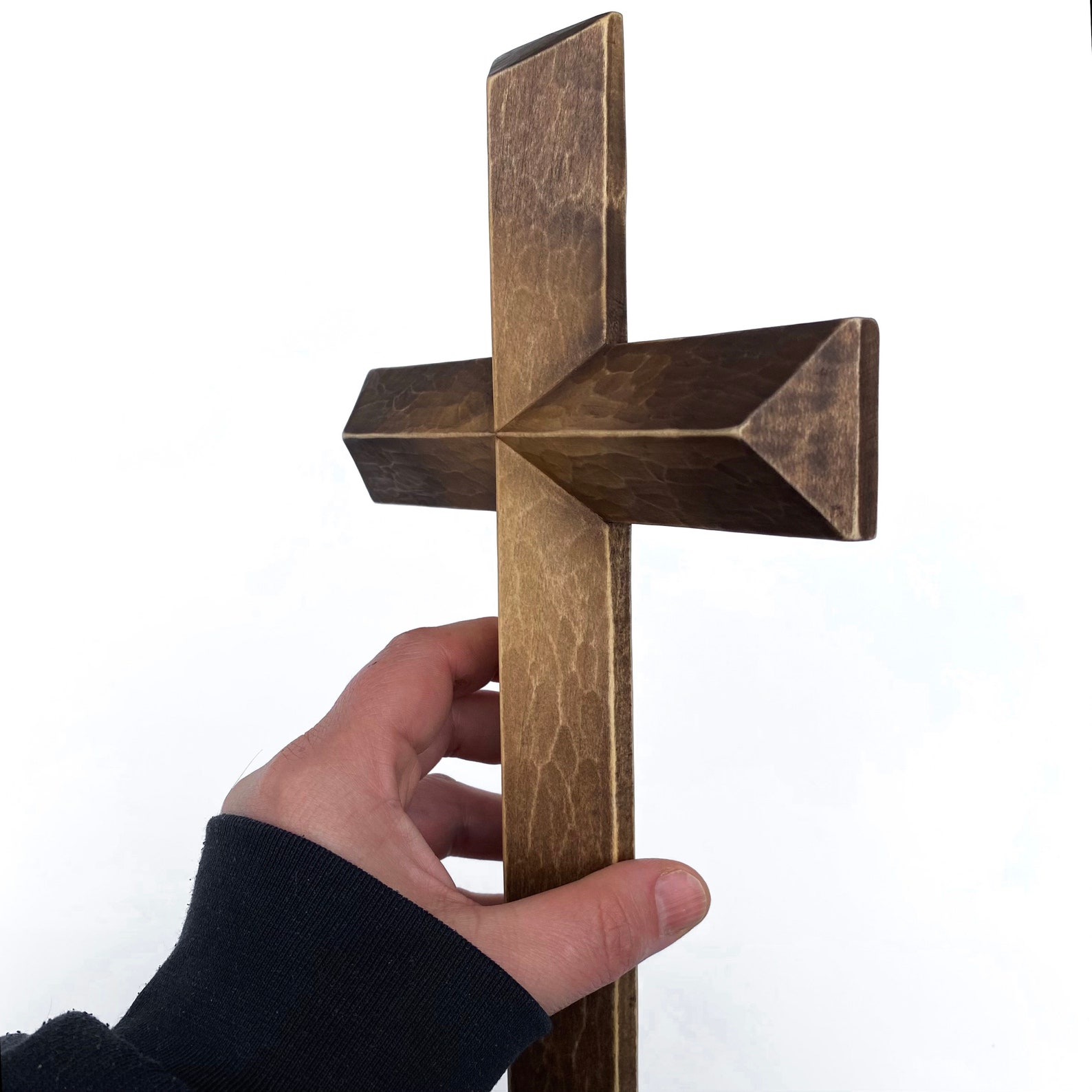 Wooden Simple Carved Cross for Home, Crucifix Wall Art, Handmade ...