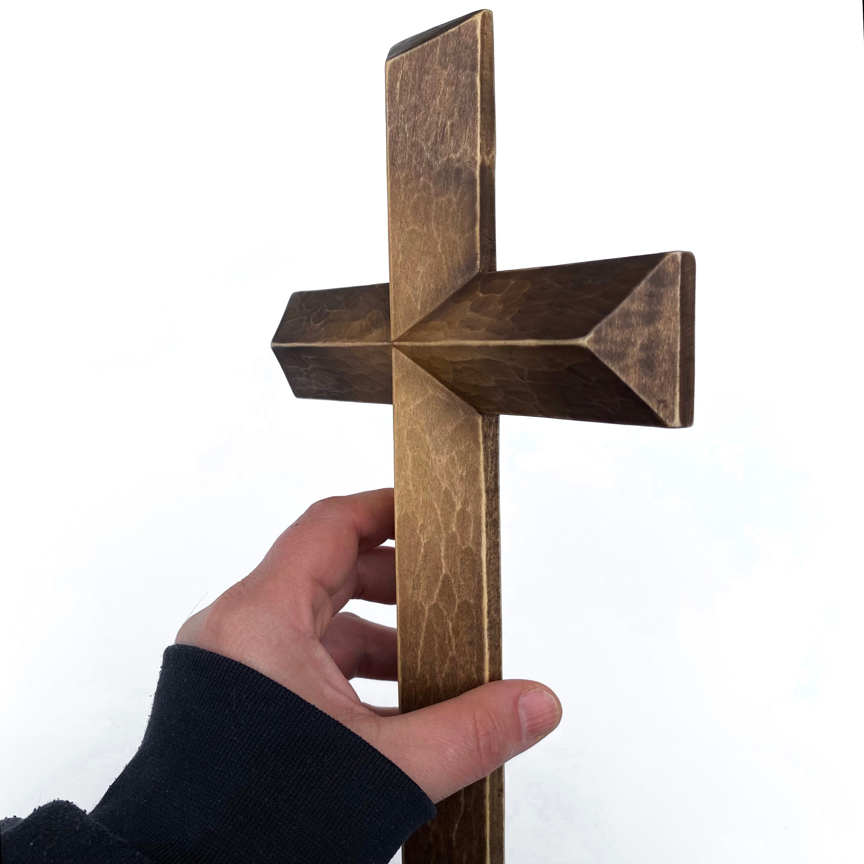 Wooden Simple Carved Cross for Home, Crucifix Wall Art, Handmade ...