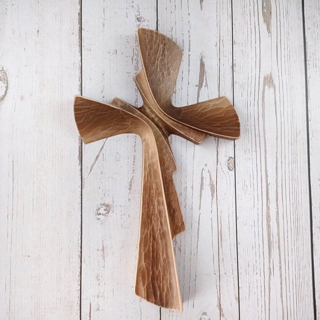 Wooden Cross for Wall, Carved Crucifix, Cross for Home Decor, Large ...