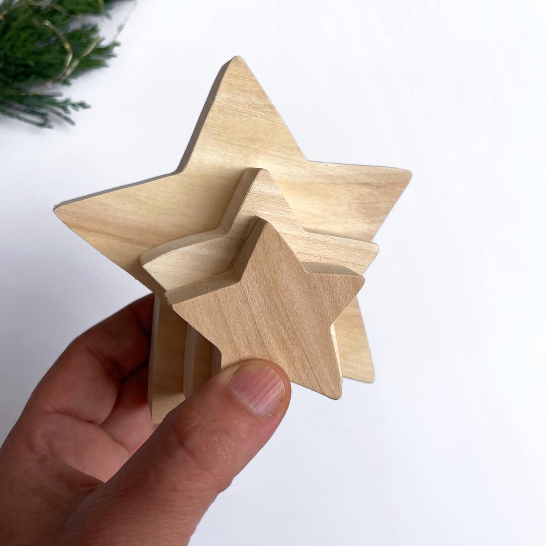 Unfinished Small Star, Wooden Standing Cutout Blank, Wood Shape Star ...