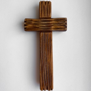 Simple Wooden Cross, Carved Cross, Wooden Crucifix, Small Wall Crosses ...
