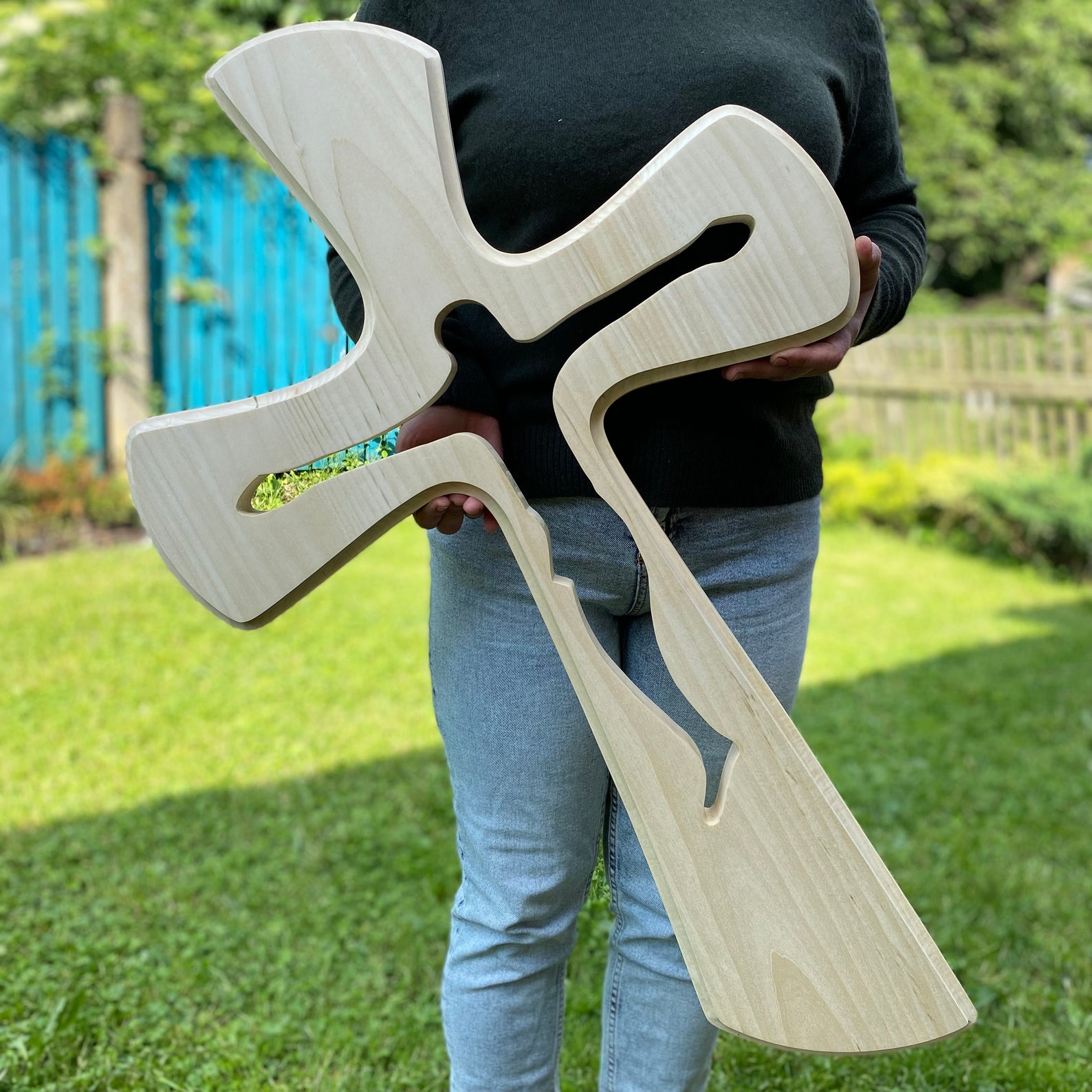 Carved Wood Cross Crucifix Wall, Wooden Catholic Crucifix, Hanging ...