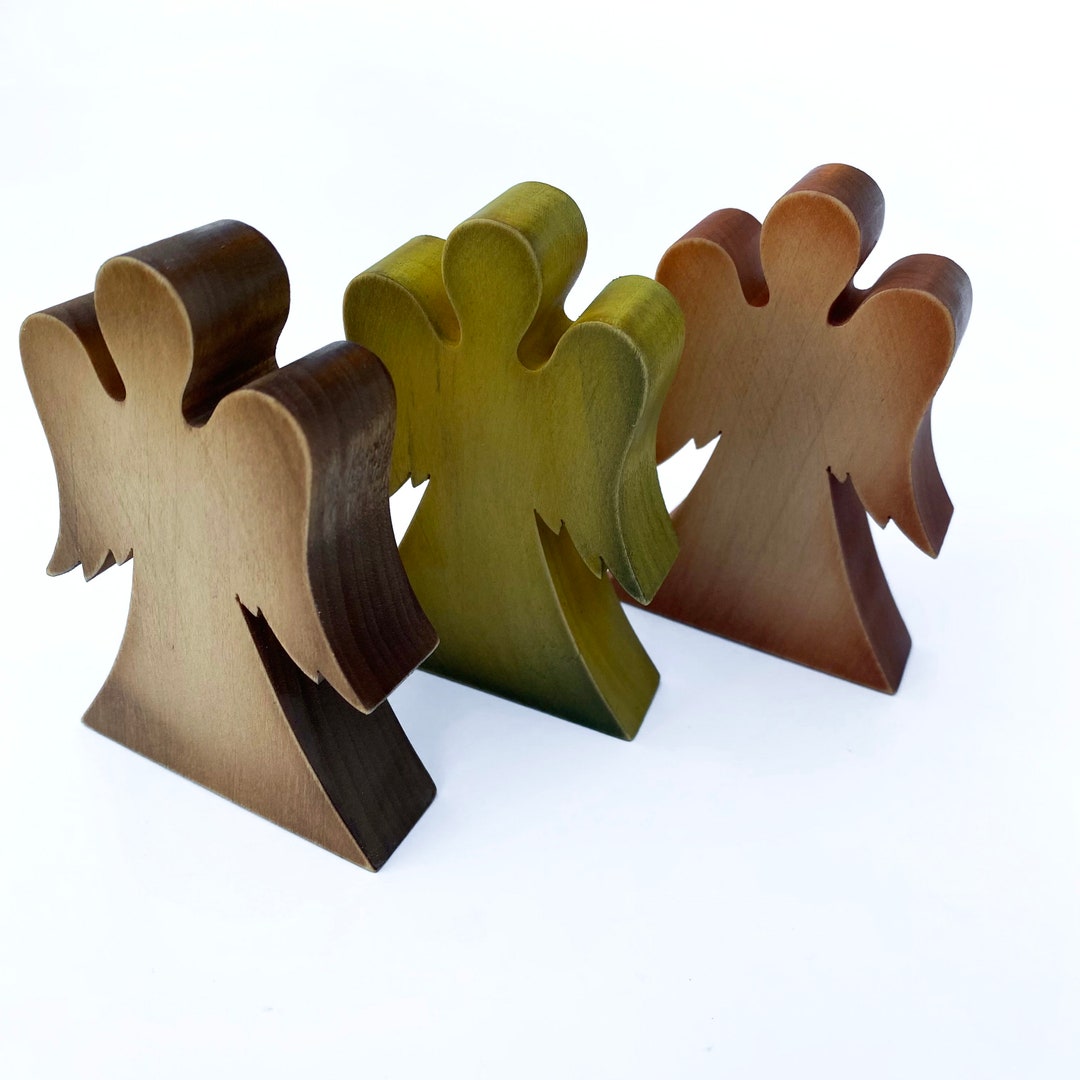 Wooden Angel, Hand Carved Angel, Angel Table Decor, Small Angel ...