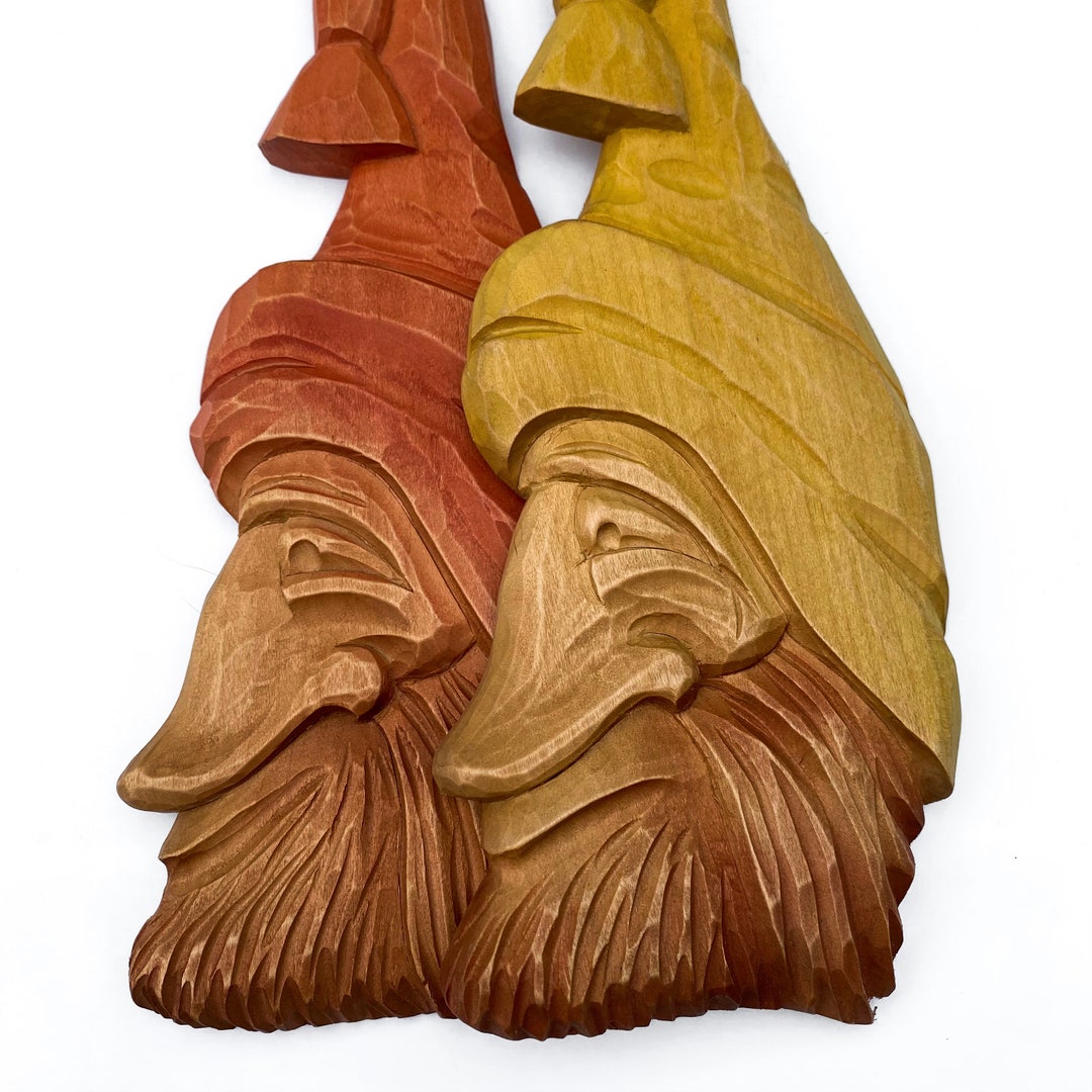 Wood Face Wall Art, Carved Wood Head, Wood Face Vintage, Tree Sprit ...