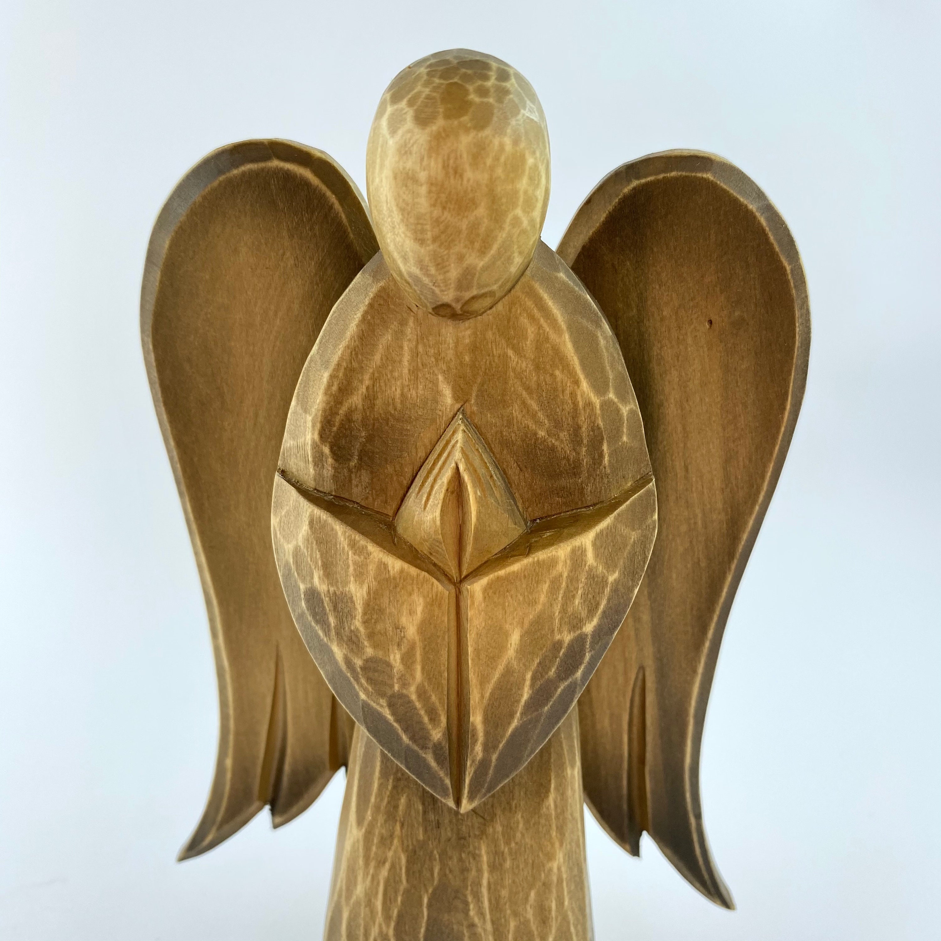 Geschnitzter Engel aus Holz Engel Figur aus Holz religiöse | Etsy