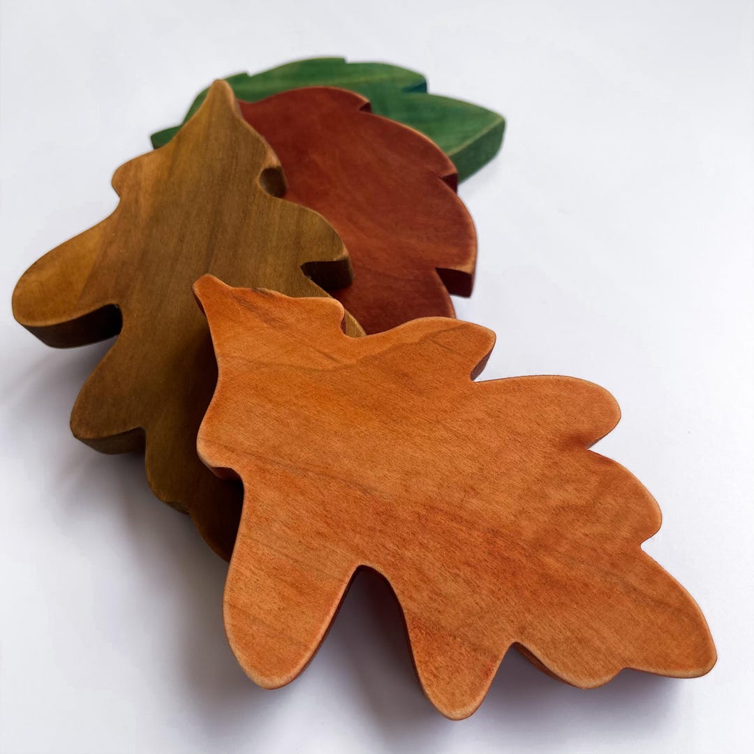Wooden Leaf Cutout 4in, Hand Painted Fall Collars 5 in Pack, Free ...